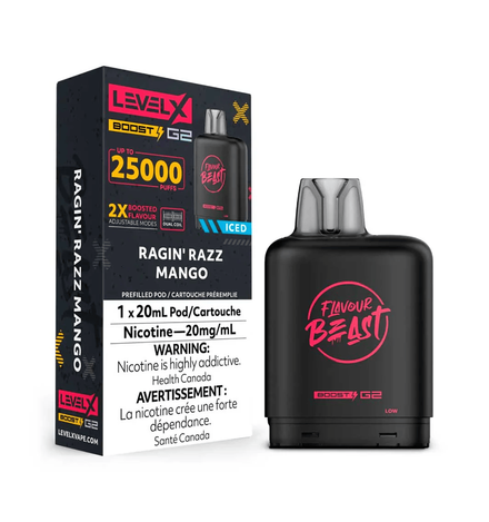 Ragin' Razz Mango 25K Level x Boost Pods – vapebug.ca