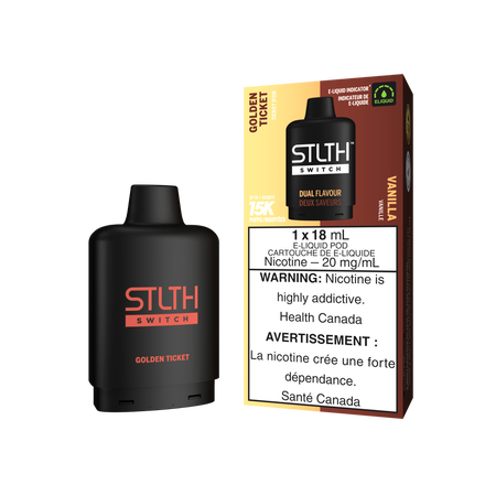 GoldenTicket/ Vanilla STLTH SWITCH 15K Pods – vapebug.ca